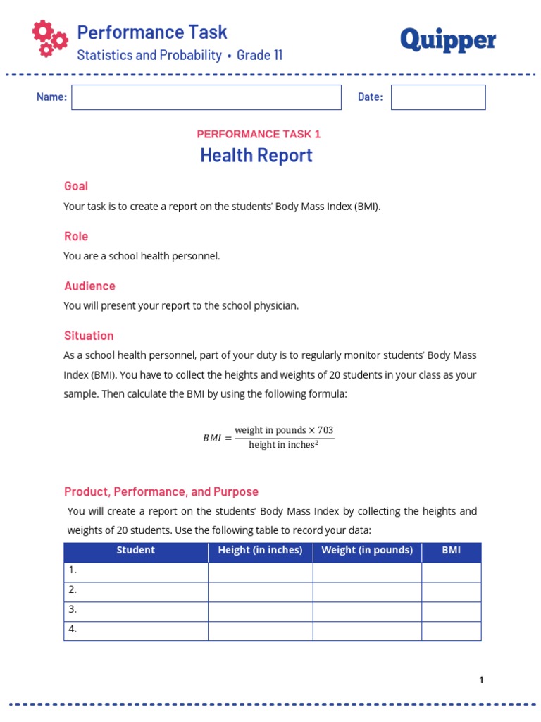 PT1 Quarter 1 - Module 1 | PDF | Statistics | Body Mass Index