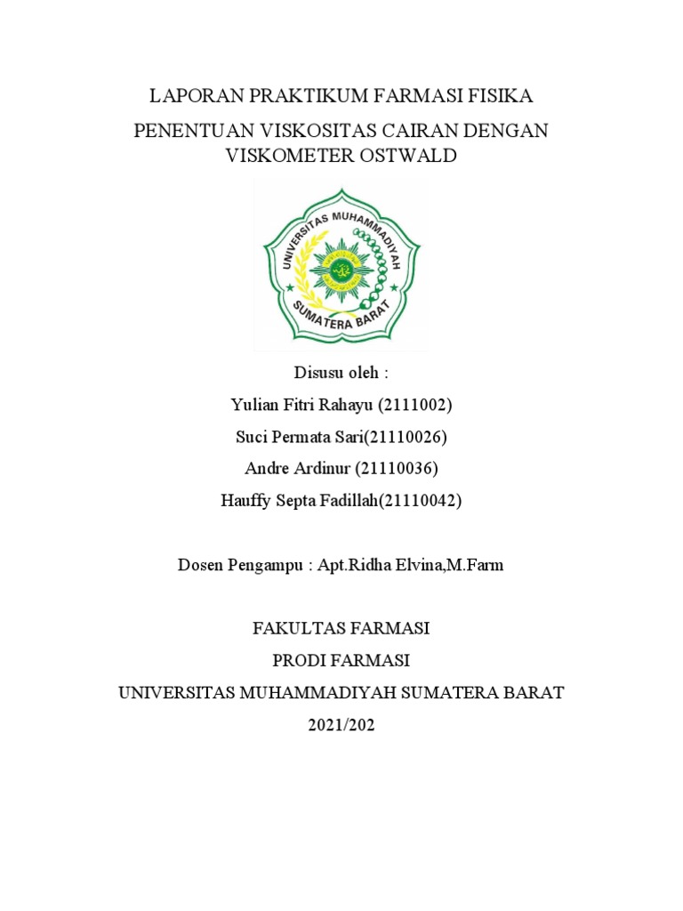 Laporan Praktikum Farmasi Fisika 2 | PDF