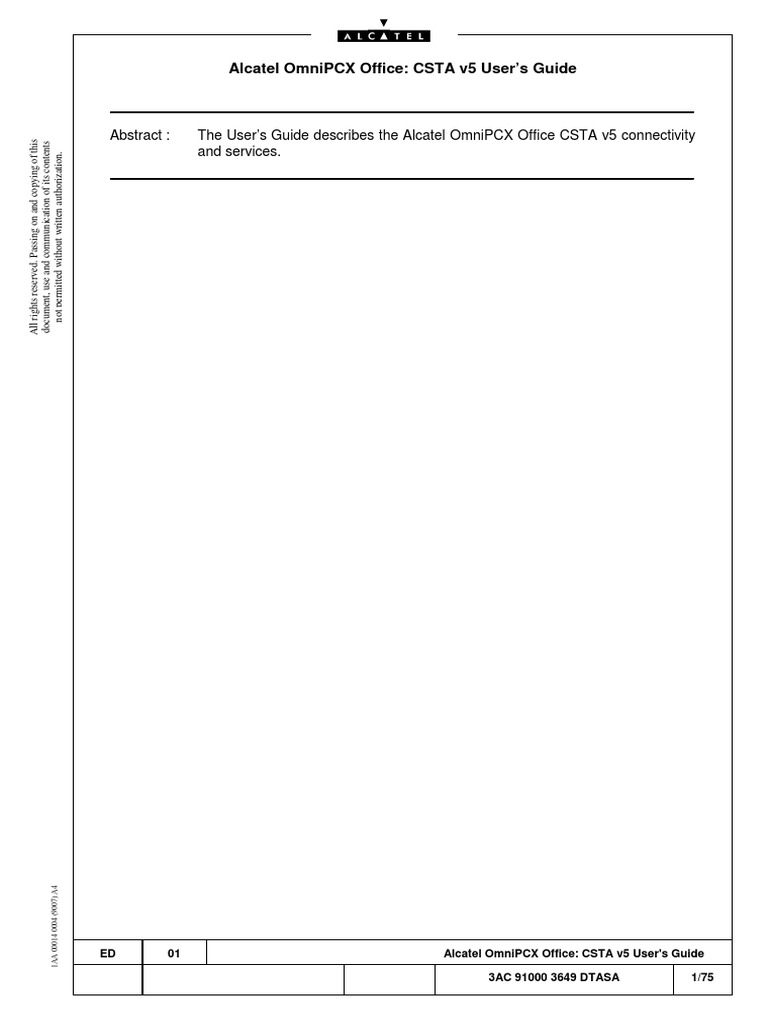 Csta v5 Users Guide-Ed1 | PDF | Internet Protocol Suite | Osi Model