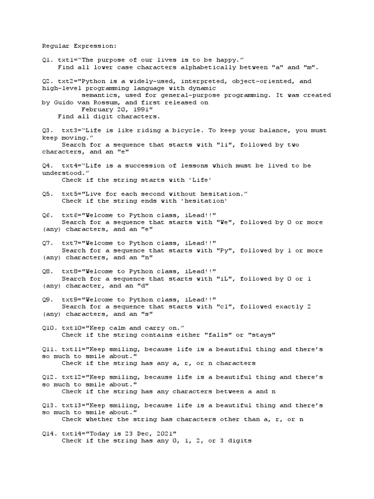 Regex | PDF Regex | PDF