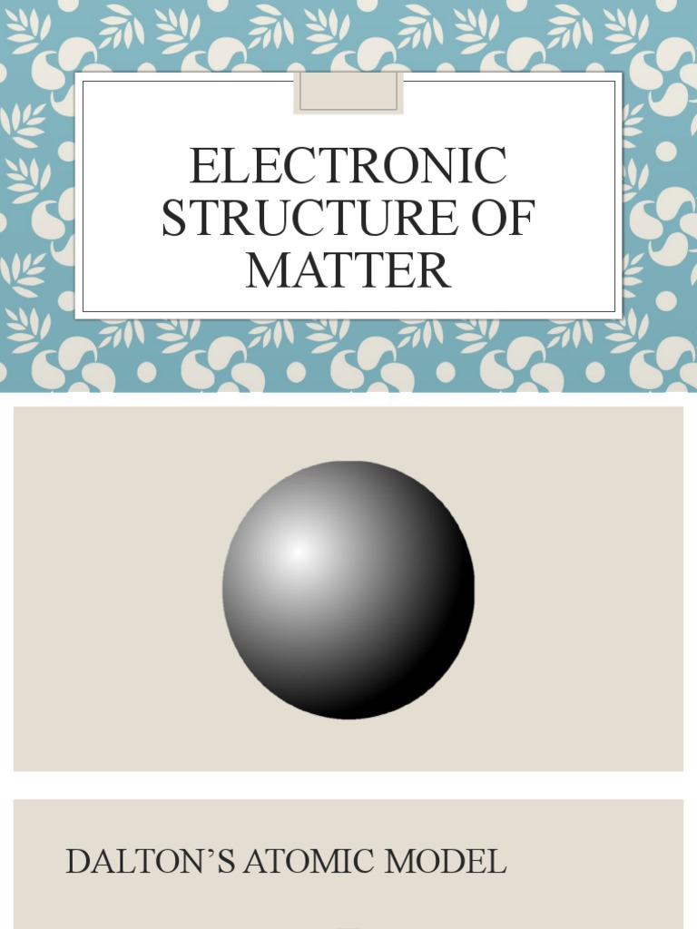 Electronic Structure of Matter | Download Free PDF | Energy Level ...