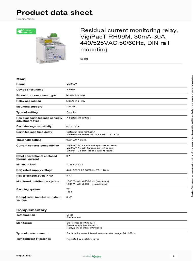 VigiPacT 56195 | Download Free PDF | Relay | Power Supply