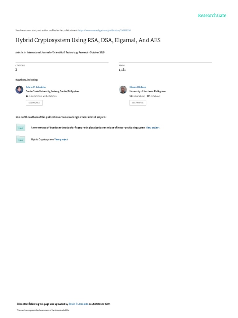 BayandRivera Hybrid Cryptosystem Using Rsa Dsa Elgamal and Aes | PDF ... BayandRivera Hybrid Cryptosystem Using Rsa Dsa Elgamal and Aes | PDF ...