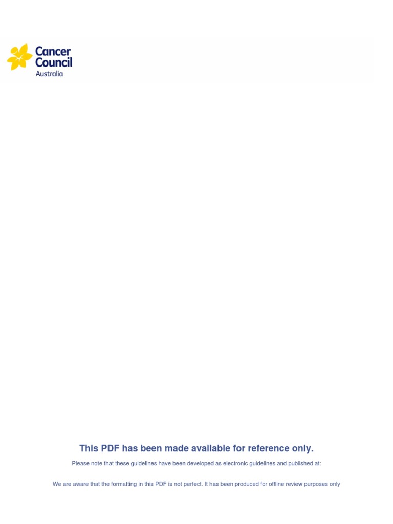 Cancer Management Guidelines Overview | PDF | Cancer | Radiation Therapy