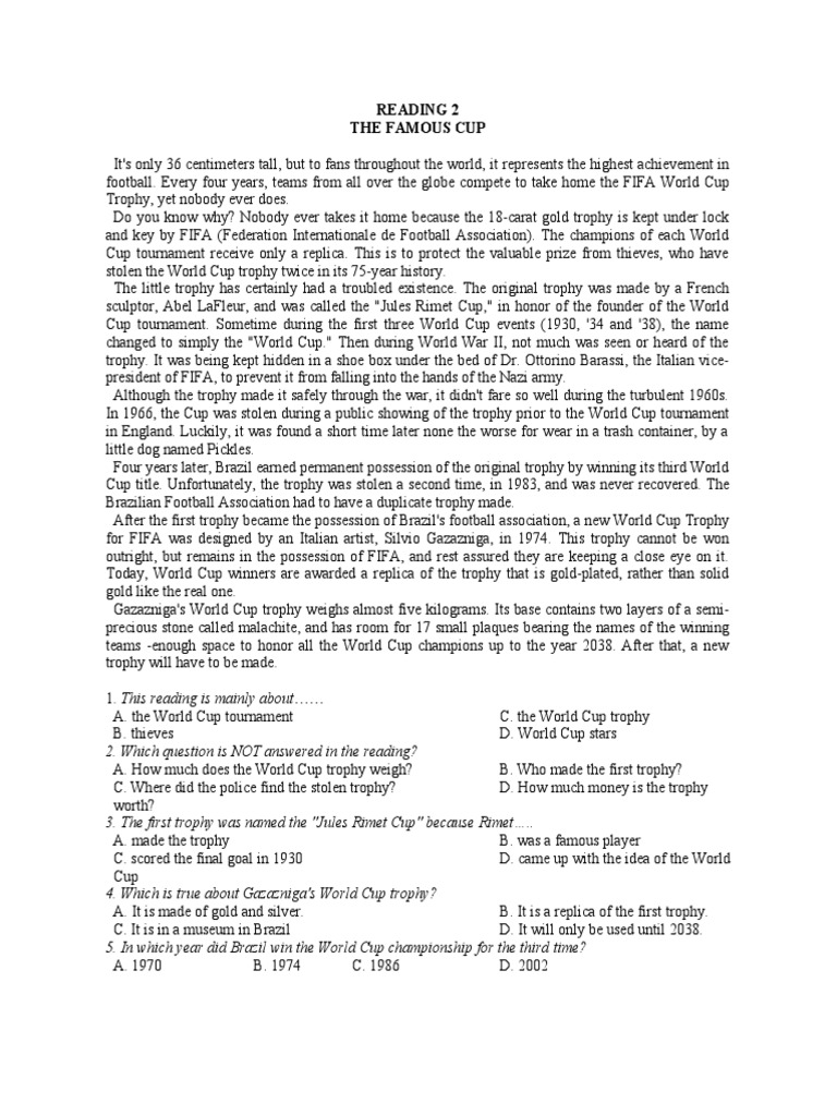 READING Practice - Passage 1-5-SV | PDF