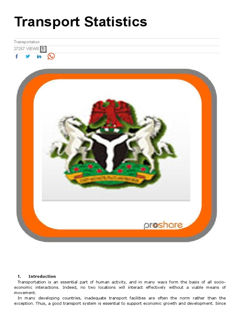 Transport Statistics | PDF | Transport | Airlines