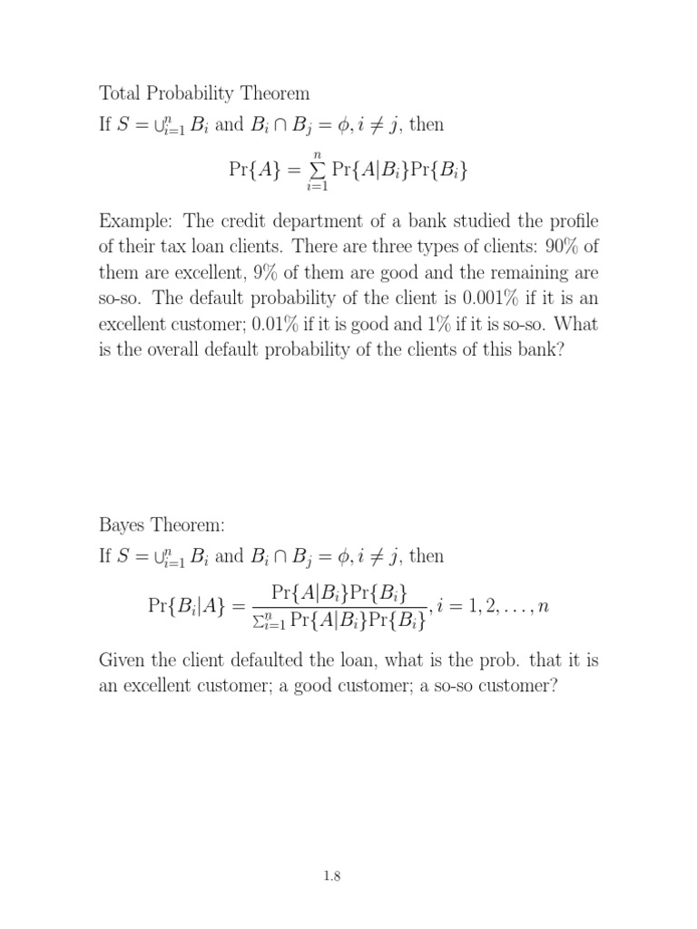Total Probability Theorem | PDF | Probability Distribution | Random Variable