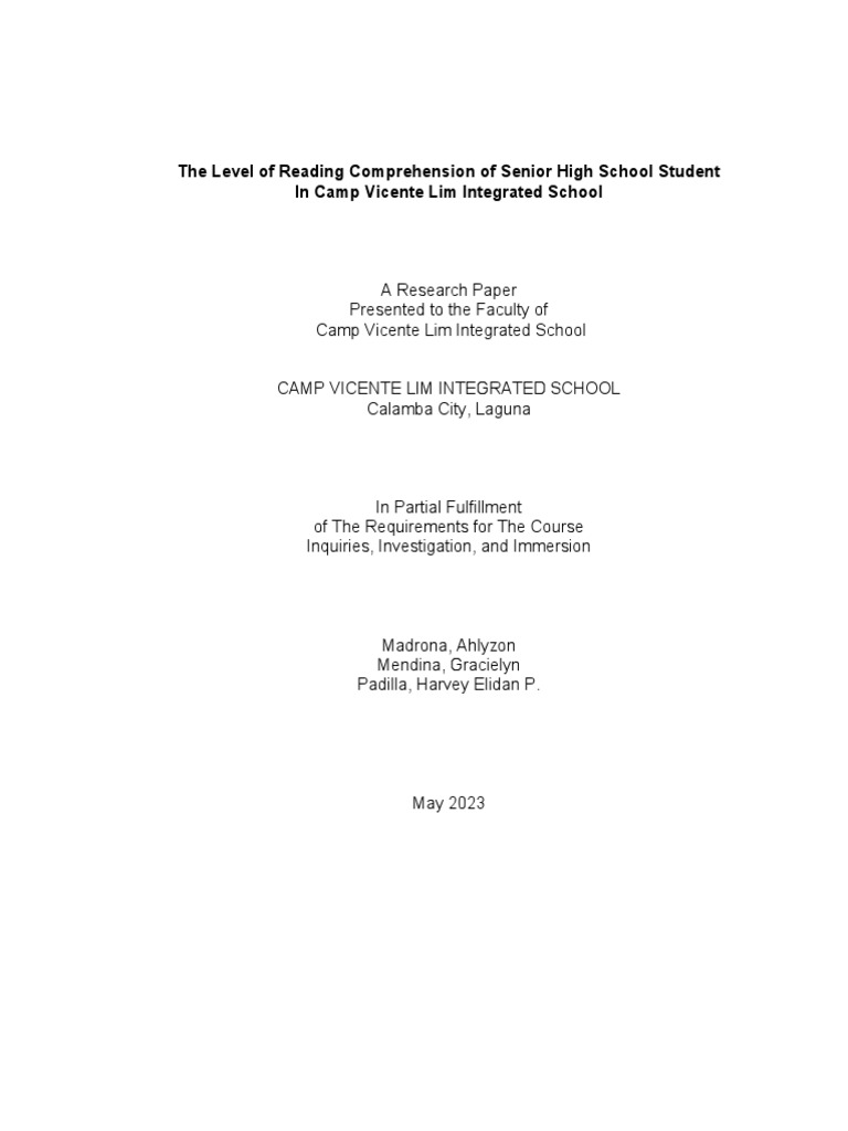 Group 3 (FINAL PAPER) | PDF | Reading Comprehension | Constructivism (Philosophy Of Education)