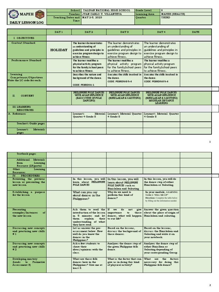DLL-Q4-pe 2 | PDF | Learning | Physical Fitness DLL-Q4-pe 2 | PDF | Learning | Physical Fitness