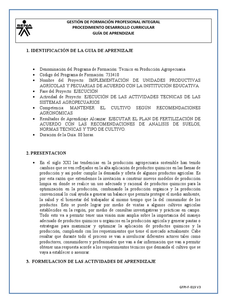 GFPI-F-019 - Formato - Guia - de - Aprendizaje - FERTILIZACIÓN | PDF | Negocios | Ciencia y ...