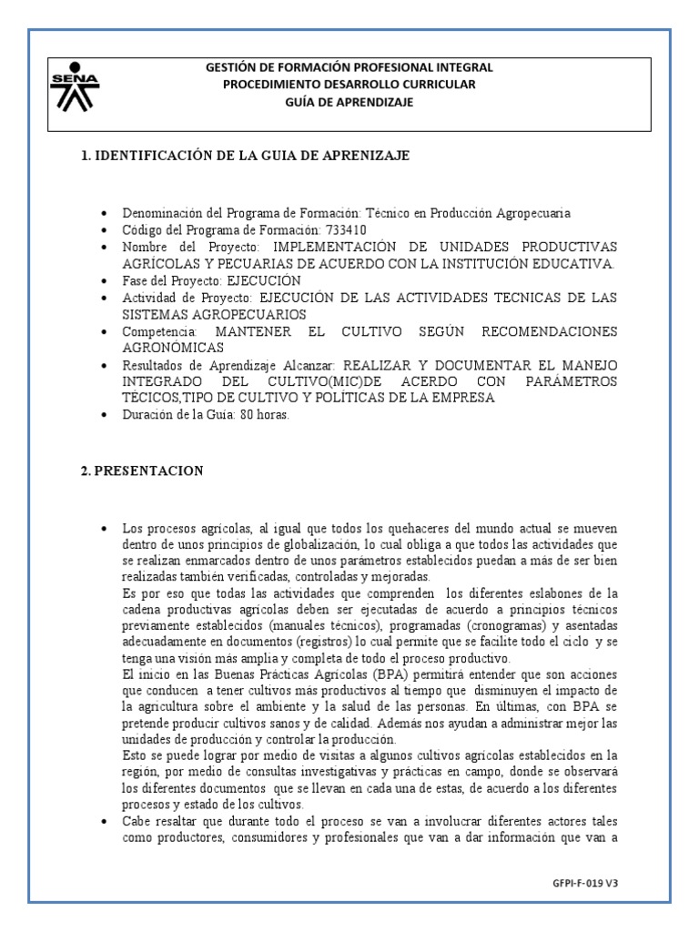 GFPI-F-019 - Formato - Guia - de - Aprendizaje - MIC. | PDF | Agricultura | Aprendizaje