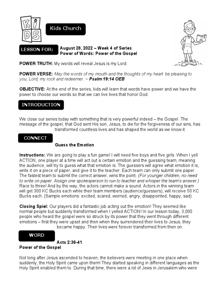 Power of the Gospel for Kids | PDF