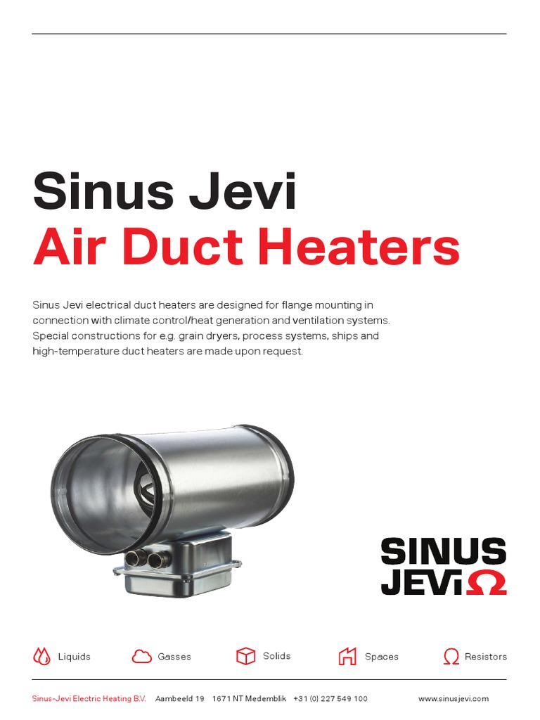 Sinus Jevi Duct Heaters 1 | PDF | Thermostat | Duct (Flow)