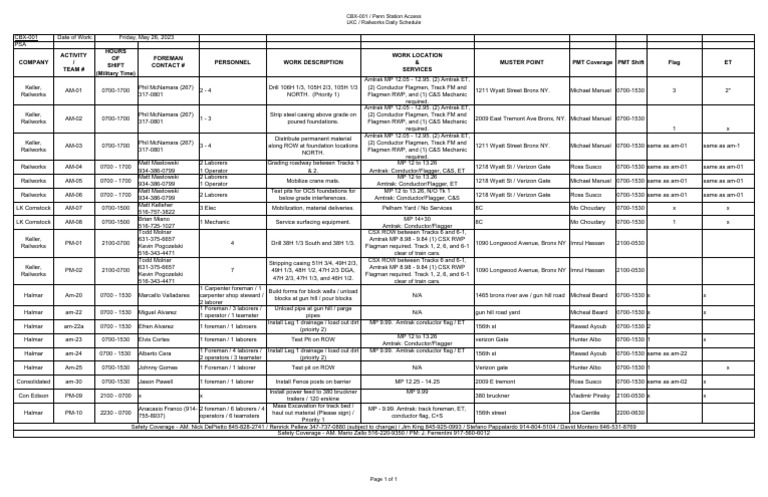 Penn Station Access Daily Work Schedule | PDF | Sustainable Transport ...