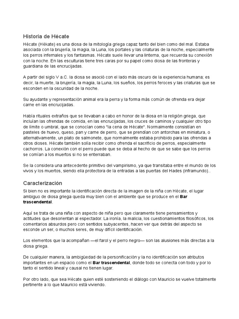 Historia de Hécate en la mitología griega | PDF