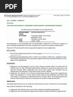 Gmail - DFA Passport Appointment System - Confirmation Notification | PDF