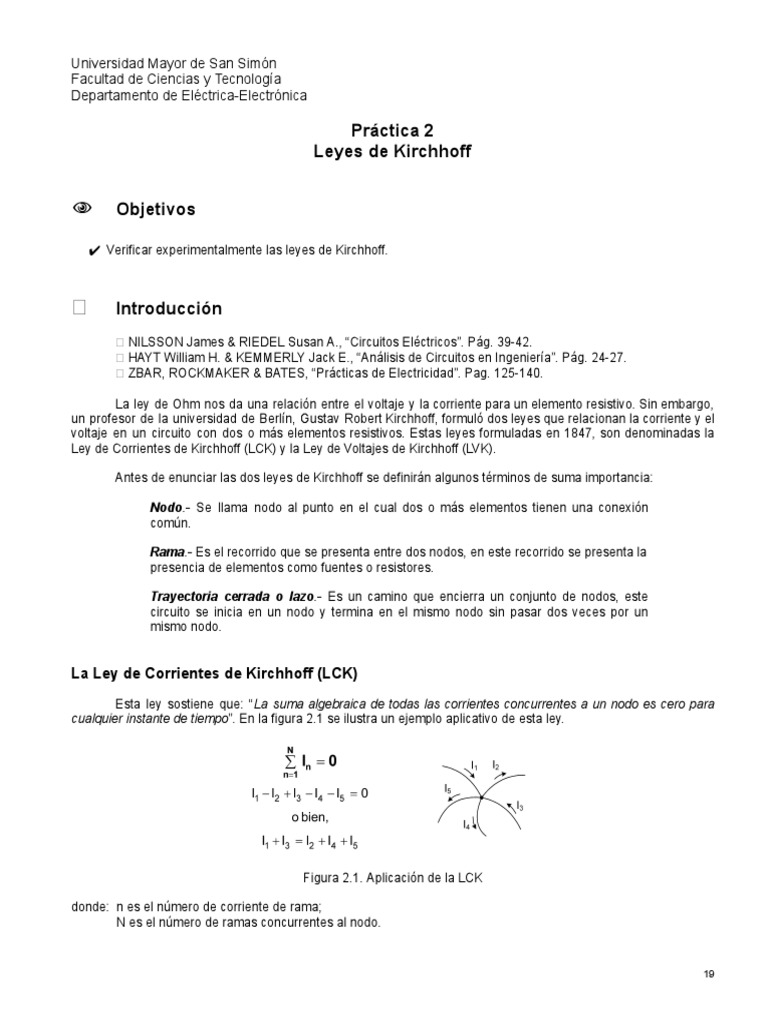 02 - Leyes de Kirchhoff | PDF | voltaje | Física Aplicada e ...