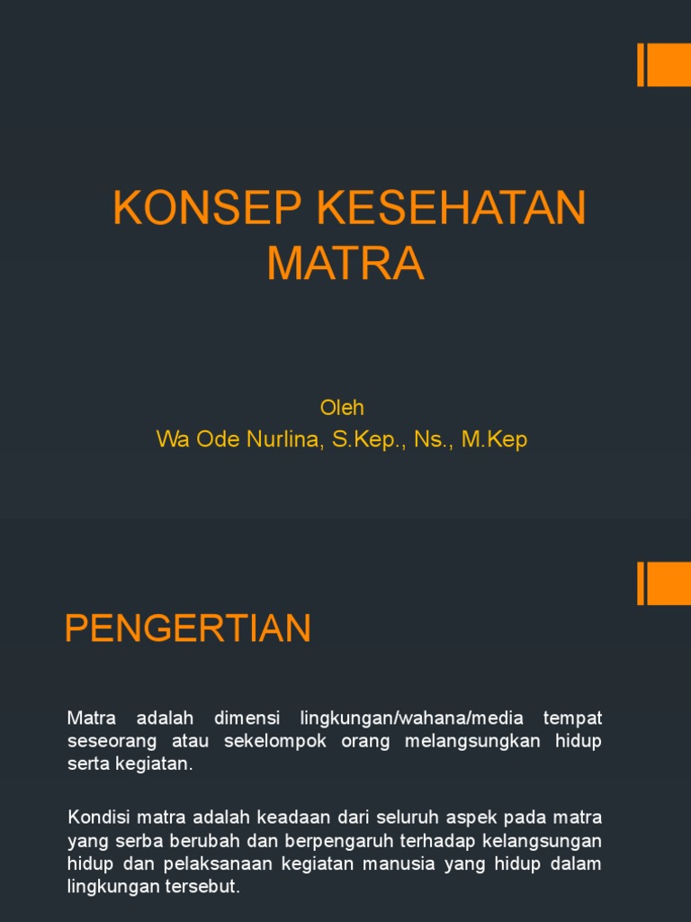 Konsep Kesehatan Matra | PDF | Griya & Taman | Sains & Matematika