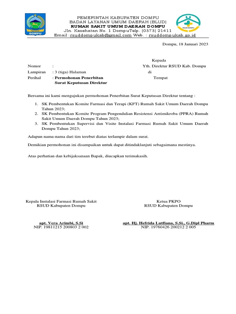 (Revisi) Surat Permohonan SK new | PDF