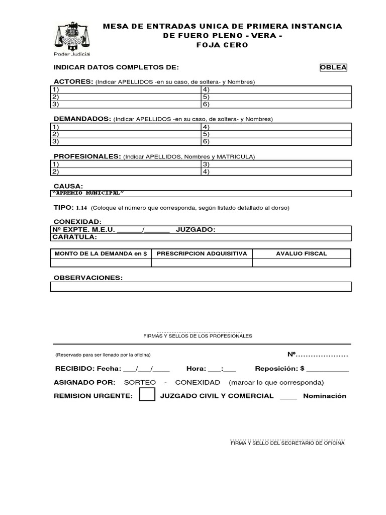 Foja Cero Vera NUEVA!!! (Apremio) | PDF | Derecho