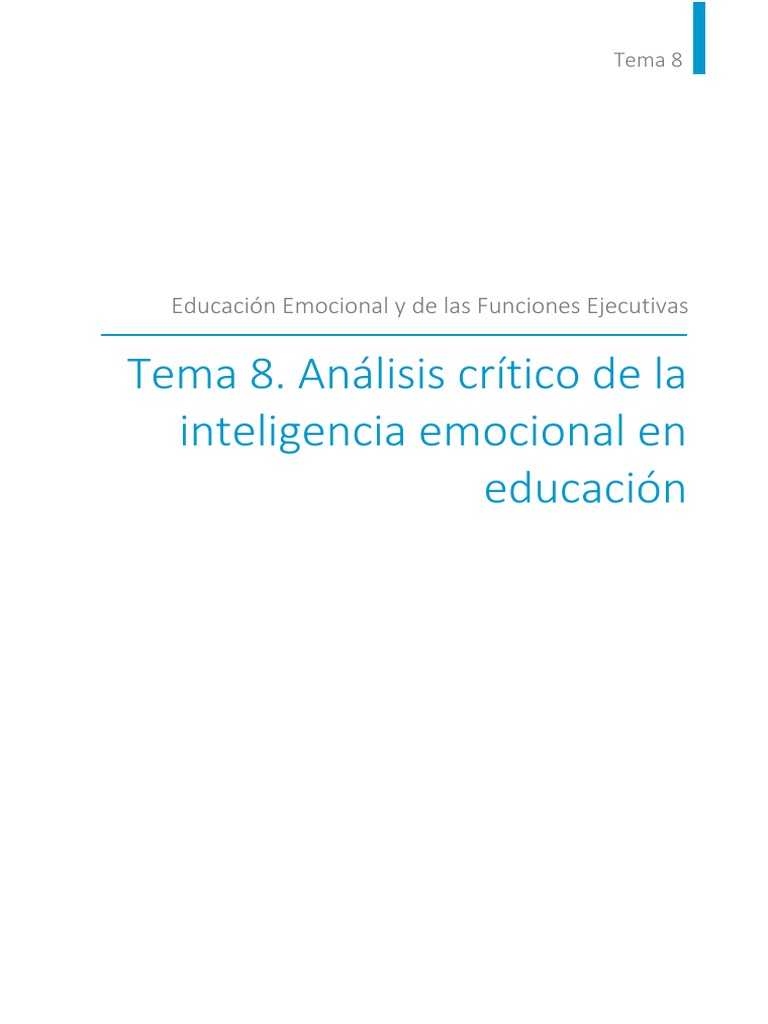Tema 8 Educación Emocional | PDF | Las emociones | Aprendizaje