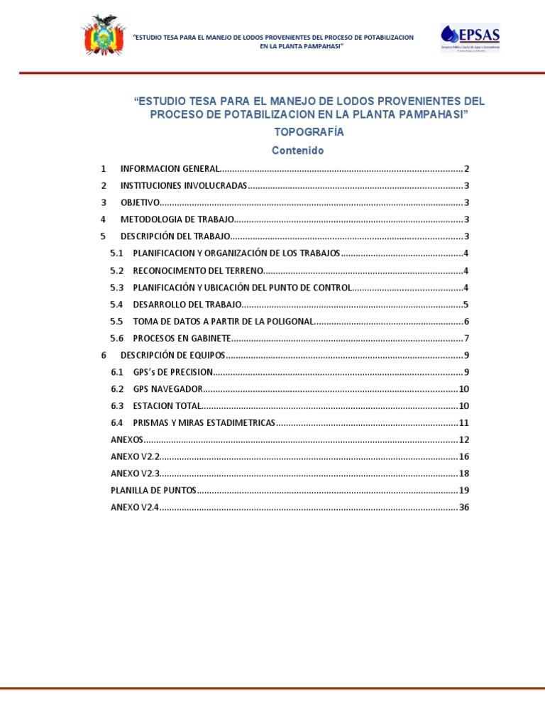 Pampahasi Epsas | PDF | Topografía | Sistema de Posicionamiento Global