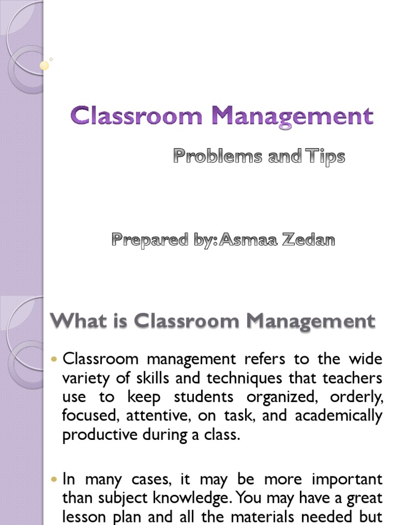 Classroom Management - Problems and Tips | PDF | Classroom Management | Teachers