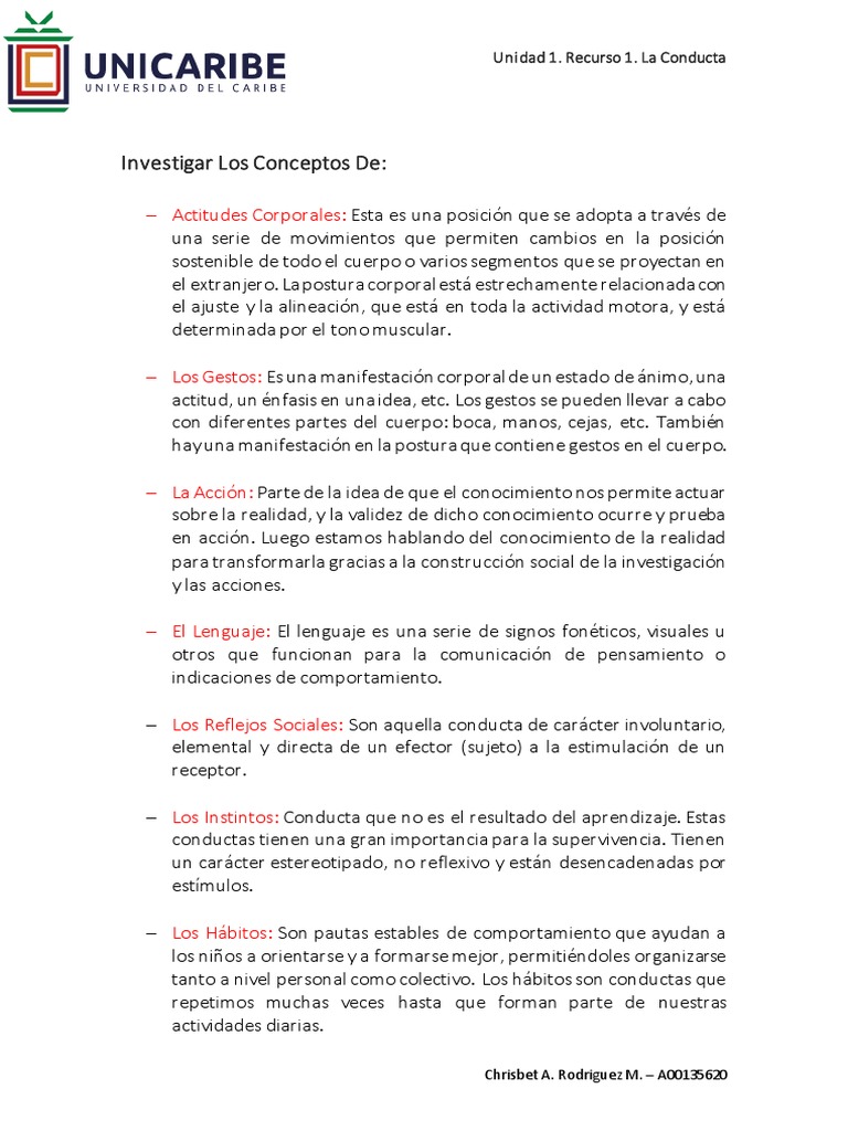 Unidad 1. Actividad 1. Las Actitudes Corporales | PDF