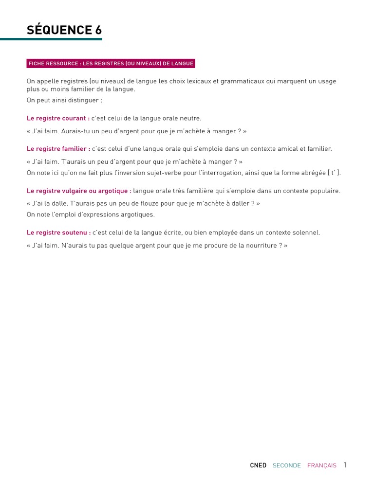 Les Registres de Langue en Français | PDF | Arts du langage et discipline
