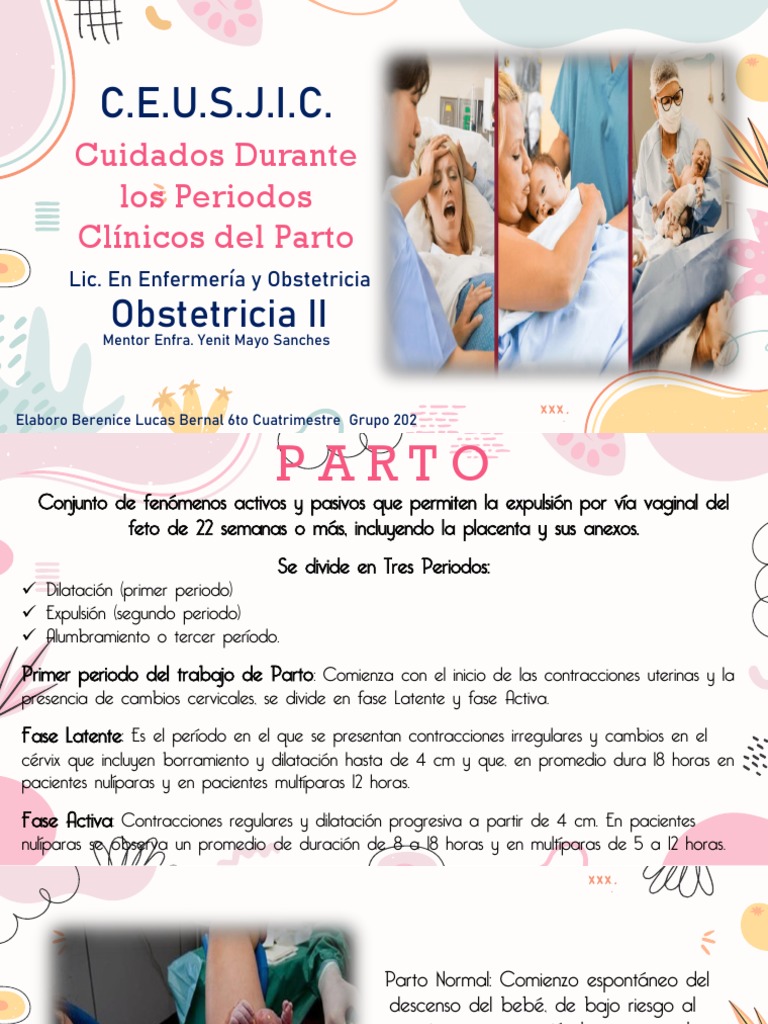 Cuidados Durante Los Periodos Clinicos Del Trabajo de Parto 2.2 y 2.2.1 Primera Face | Descargar ...