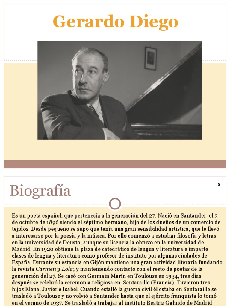 Biografía y obras de Gerardo Diego | PDF
