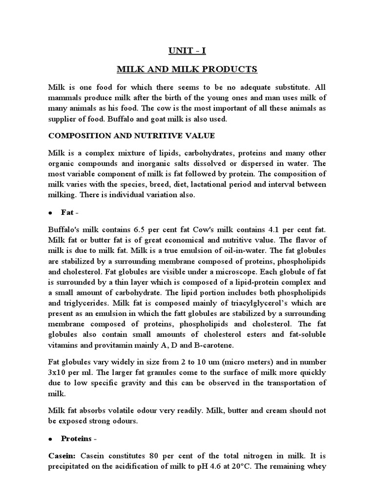 Milk Processing | PDF | Milk | Lipid