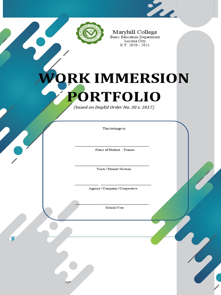 Work Immersion Portfolio Based On Deped Jules Gata | PDF
