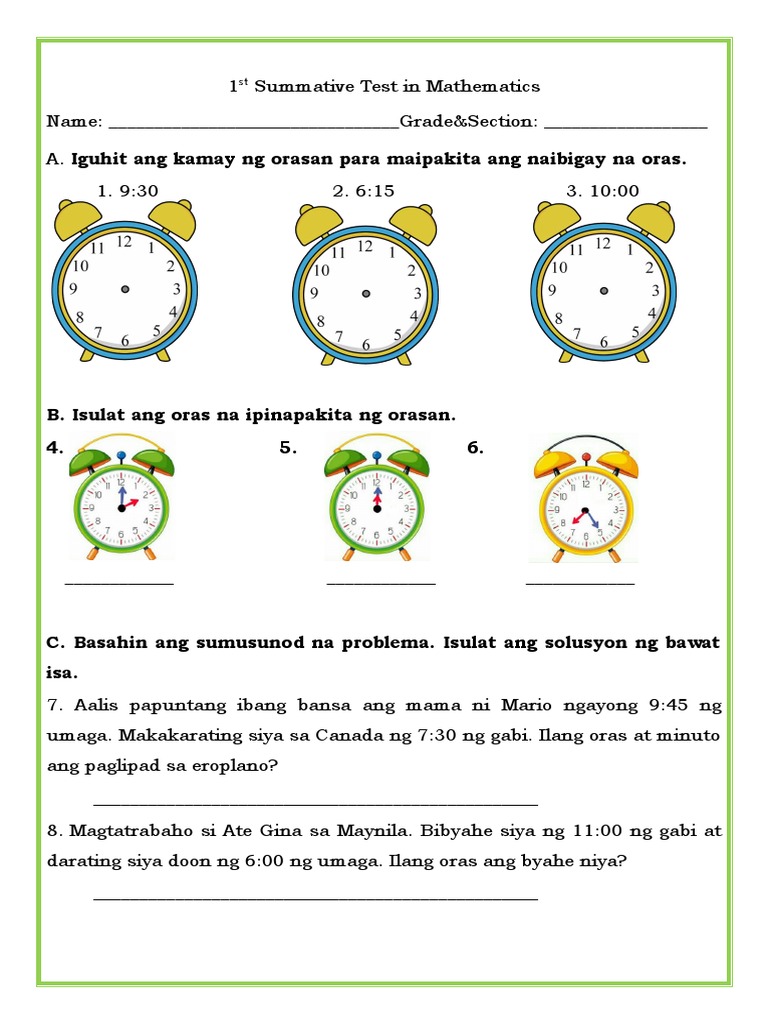 Mathematics Q4 ST | PDF