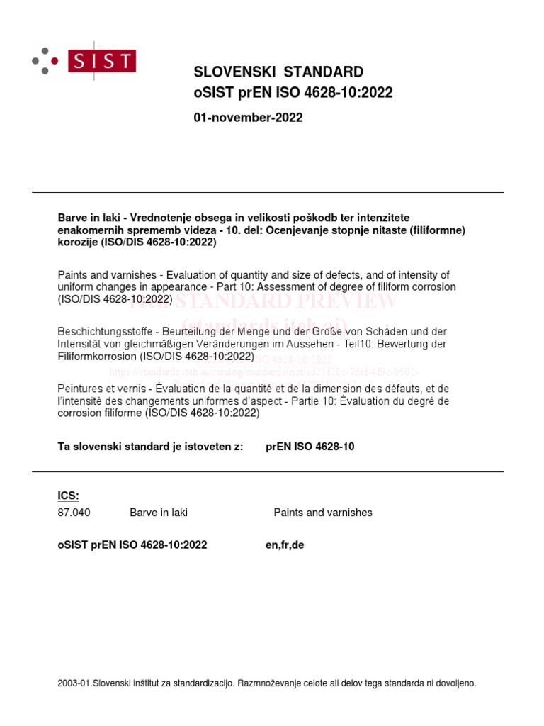 ISO 4628 10 2005 - Overview | PDF | International Organization For ...