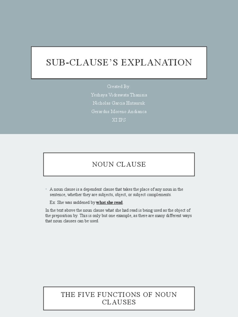 Sub Clauses Explanation Pdf Adverb Clause