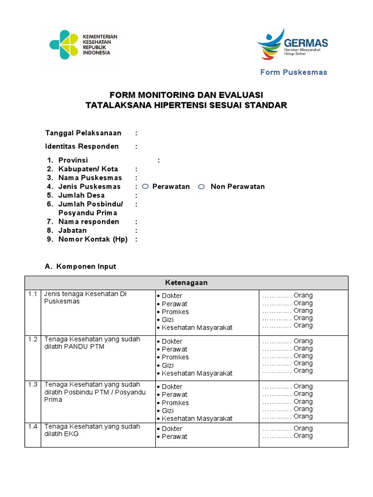 Edit 300123 - Instrumen Form Puskesmas Hipertensi | PDF
