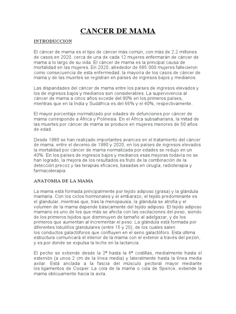 Cancer de Mama | PDF | Cáncer de mama | Cáncer