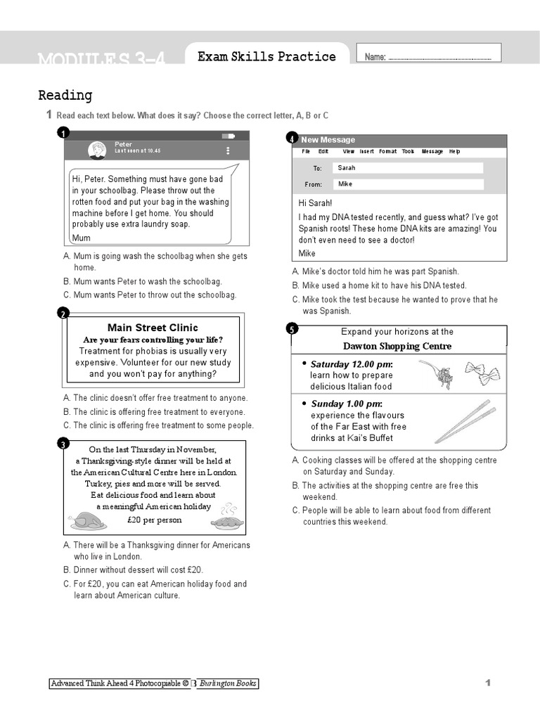 Reading Comprehension Practice Exercises | PDF