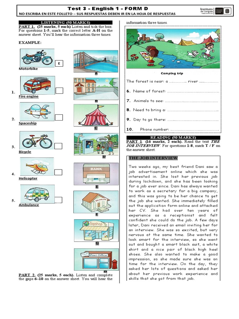 3rd TERM TEST Form D | PDF | Linguistics | Grammar