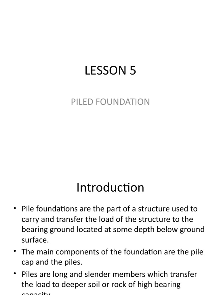 Lecture 5 Bec411 Pdf Deep Foundation Civil Engineering