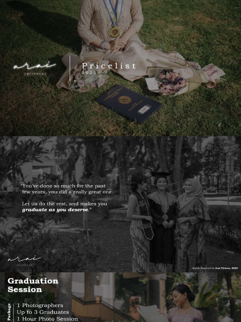 Graduation Pricelist Package 2023 - Arai Pictura | PDF