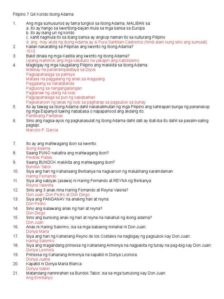 Korido at Ibong Adarna | PDF