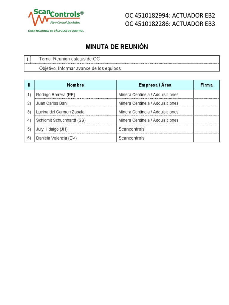 Minuta Reunion | PDF