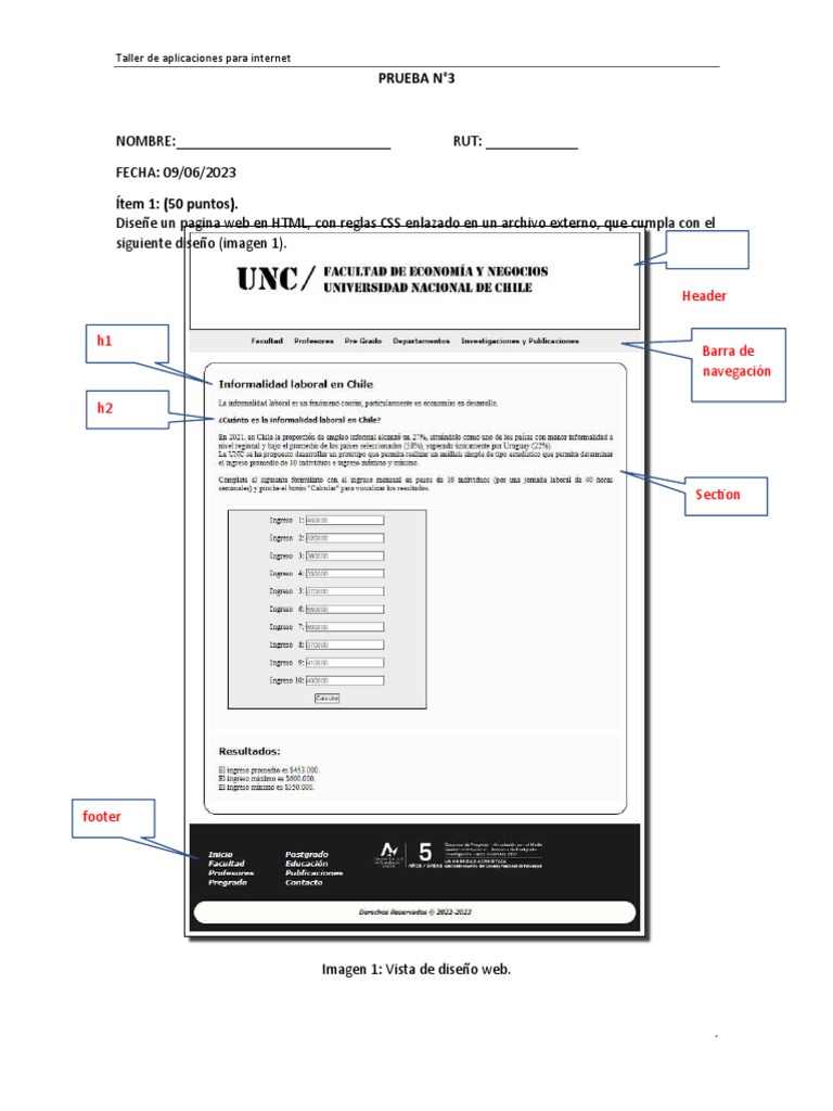 Prueba 3 HTML CSS Javascript | PDF | Diseño web | Desarrollo de software