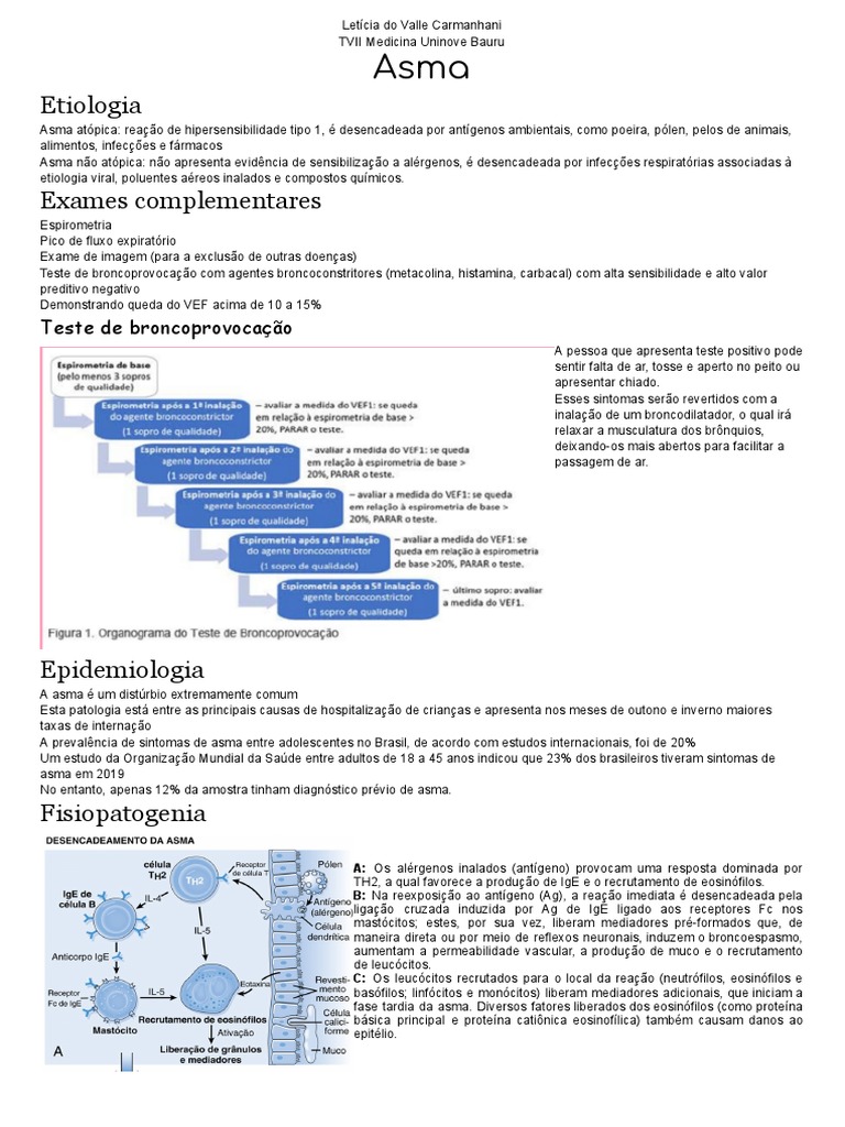 Aula 25 - Asma | PDF | Asma | Medicina Clínica