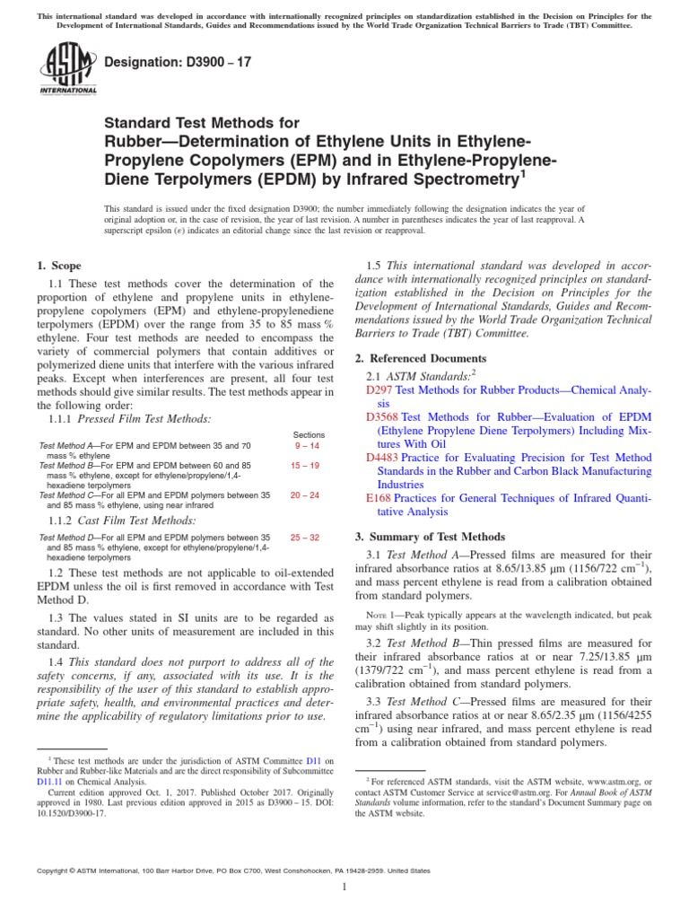 Test Methods For Rubber, EPM, EPDM | PDF