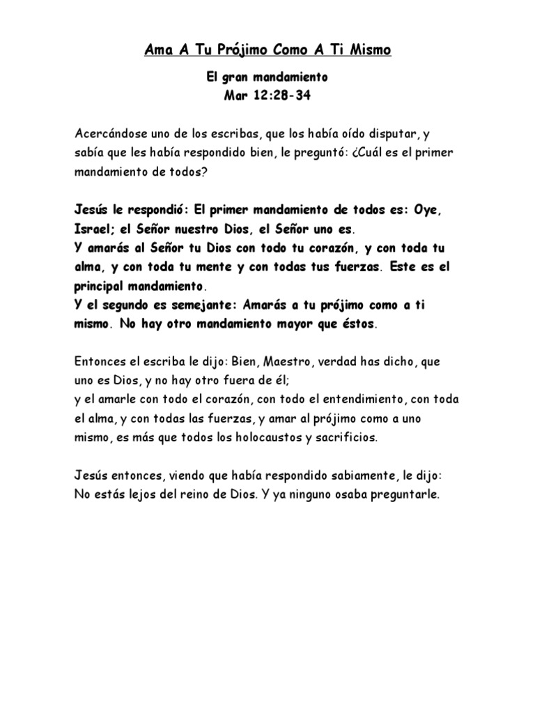 Ama A Tu Projimo Como A Ti Mismo | PDF | Creencia religiosa y doctrina