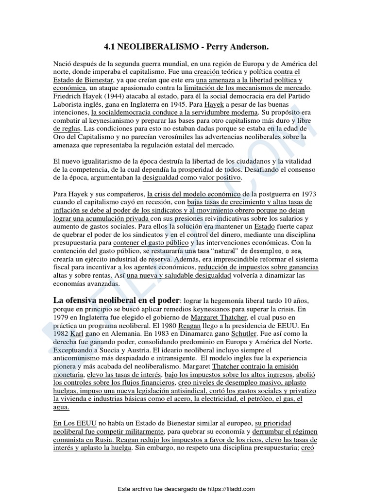 resumen políticas mastrini | PDF