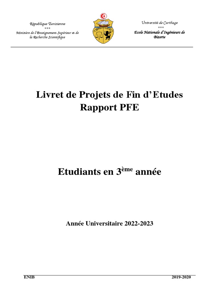 Livret PFE2023 - Rapport PFE 1 1 | PDF